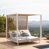 China Outdoor Teak Cabana Aluminum Sunbed for Outdoor Hotel Villa Use. Mountain SN-26104 for sale