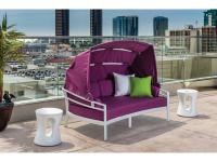 China White Outdoor Aluminum Canopy Sunbed with Powder Coated for Villa Poolside Use. Kori SN-26106 for sale