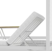 China Beach Furniture White Aluminum Sunbed with Curtain. Walnut SN-26108 for sale