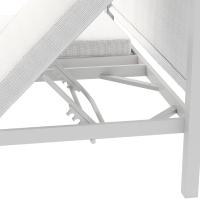 China Beach Furniture White Aluminum Sunbed with Curtain. Walnut SN-26108 for sale