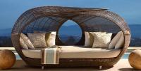 China Hotel Pool Furniture Villa Resort Tropical Rattan Canopy Daybed for Outdoor. Wing SN-26109 for sale