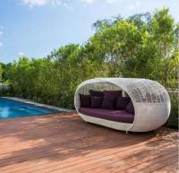 China Hotel Pool Furniture Villa Resort Tropical Rattan Canopy Daybed for Outdoor. Wing SN-26109 for sale