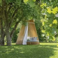 China Expensive Furniture Design Teak Outdoor Daybed with Curtain. SN-26110 for sale