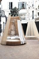 China Expensive Furniture Design Teak Outdoor Daybed with Curtain. SN-26110 for sale