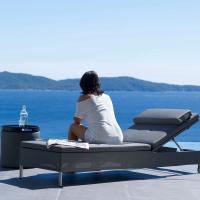 China Grey Sling Beach Furniture Chaise Lounge for Hotel Poolside and Beach Club. Batum SN-26114 for sale
