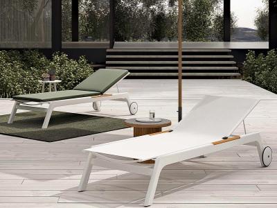 China Space Saving Stackable Outdoor Chaise Lounge Beach Chair with Sling for Beach Hotel Pool. Navada SN-26116 for sale