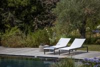 China White Sling Sun Bed with Aluminum materials Pool Lounger for Resort Hotel Pool. SN-26117 for sale
