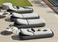 China Jute Rope Weave Finish Luxury Design Outdoor Sun Lounger  Top Quality for Hotel. SN-26120 for sale