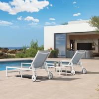 China Swimming Pool Lounger Furniture Aluminum Pool Chair with Coffee Table. Purple SN-26122 for sale