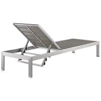 China Metal Frame No Rust Plastic Wood Outdoor Chaise Lounge for Beach Poolside. Sliver SN-26123 for sale