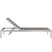 China Metal Frame No Rust Plastic Wood Outdoor Chaise Lounge for Beach Poolside. Sliver SN-26123 for sale