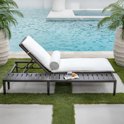China Aluminum in Teak Color Finish Outdoor Lounger with Waterproof Cushion for Sale. Summer SN-26124 for sale