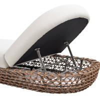 China Leisure Style Outdoor Furniture PE Rattan Woven Sun Lounger with Umbrella. Gorden SN-26125 for sale