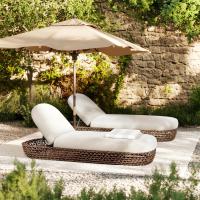 China Leisure Style Outdoor Furniture PE Rattan Woven Sun Lounger with Umbrella. Gorden SN-26125 for sale