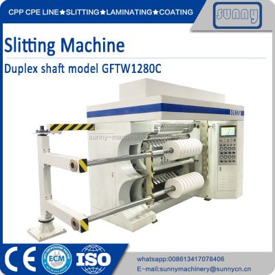 China Duplex Shaft Plastic Film Slitting Rewinding Machine 500m/min 1300mm Width for sale