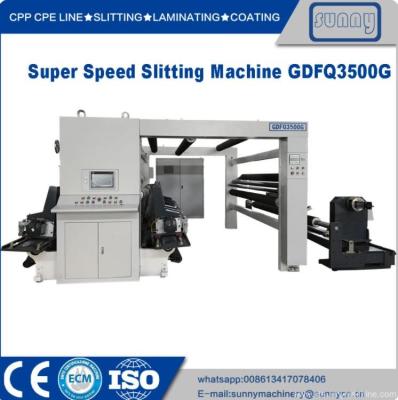 China High Precision Slitting Rewinding Machine 900mm for BOPP PET PVC CPP CPE HDPE 220m/min for sale