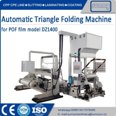 China Automatic Triangle Folding Center Machine for POF HDPE CPP Shrink Film 1400mm Width 400m/min for sale