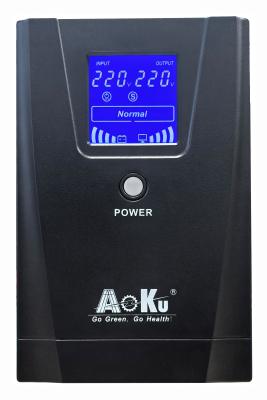 China AoKu Line Interactive UPS SL-1K, 1KVA, 800W, Metal Case, LCD, Pure Sine Wave Output for sale