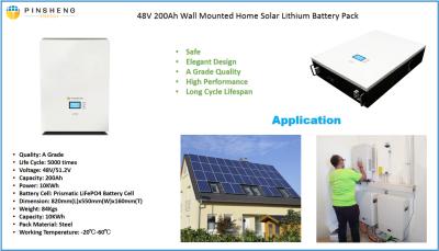 China Off Grid Hybrid Inverter Solar ESS Home LiFePO4 Lithium Battery 48V 200Ah 10KWh for sale