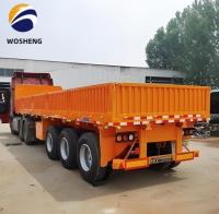 China Qingdao Wosheng 3 Axle Truck Trailer with 50ton Payload and Side Wall Made of Steel for sale