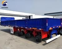 China Qingdao Wosheng 3 Axle Truck Trailer with 50ton Payload and Side Wall Made of Steel for sale