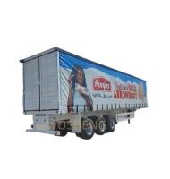China Wosheng 3 Axles 40FT 45FT PVC Tarpaulin Side Curtain Semi Trailer with Suspension System for sale