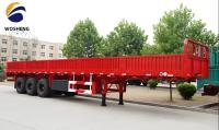 China Qingdao Wosheng 3 Axle Truck Trailer with 50ton Payload and Side Wall Made of Steel for sale