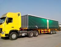 China Wosheng 3 Axles 40ft 45ft PVC Tarpaulin Curtain Sider Semi Trailer with Air Suspension for sale