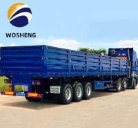 China Fence Type Flatbed Semi Trailer with Drop Side Board Side Wall and Air Bag Suspension for sale
