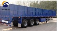 China Fence Type Flatbed Semi Trailer with Drop Side Board Side Wall and Air Bag Suspension for sale