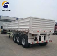 China Fence Type Flatbed Semi Trailer with Drop Side Board Side Wall and Air Bag Suspension for sale