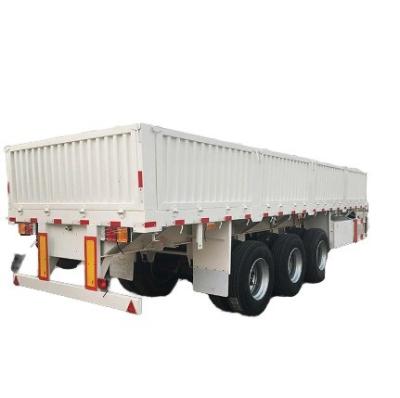 China Directly Sell Flat Bed Side Wall Semi Trailer with 12 Twist Locks 12400x2500x1550 for sale