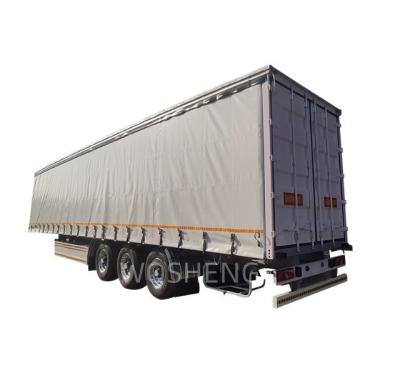 China 3 Axle 40ft 45ft PVC Tarpaulin Curtain Side Semi Trailer with Sliding Truck Design for sale
