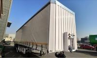 China Wosheng 3 Axles 40ft 45ft Curtain Side Semi Trailer for Versatile and Cargo Transport for sale