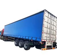 China Wosheng 3 Axles 40ft 45ft PVC Waterproof Curtain Side Semi Trailer for Express and Logistics for sale