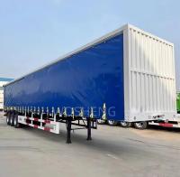 China Wosheng 3 Axles 40ft 45ft PVC Waterproof Curtain Side Semi Trailer for Express and Logistics for sale