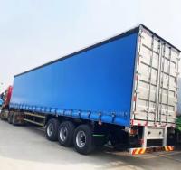 China Wosheng 3 Axles 40ft 45ft PVC Waterproof Curtain Side Semi Trailer for Express and Logistics for sale