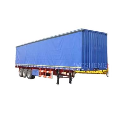 China Customized Wosheng 3 Axles 40ft 45ft Side Curtain Semi Trailer with PVC Waterproof Tarpaulin for sale