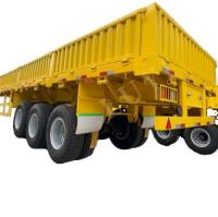 China Truck Trailer with CCC ISO Approved 3 Axles Side Wall Semi Trailer Flat Bed Fence for sale