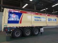 China Steel WOSHENG 3 Axles Automatic Belt Discharge Crawler Dump Semi Truck Trailer for sale