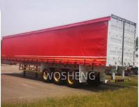 China Truck 40-50ton 3 Axles 40ft 45ft Red Curtain Side Sliding Semi-Trailer with PVC Tarpaulin for sale