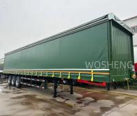 China 40ft 45ft PVC Curtain Sider Semi Trailer Side Curtain Sliding Truck Trailers Wosheng for sale