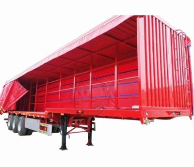 China Tailored Wosheng 3 Axle Side Curtain Semi Trailer with Dual Line WABCO Brake System for sale