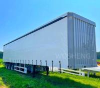 China 40ft 45ft PVC Side Curtain Semi Trailer 3 Axle White Curtain-Sider Sliding Truck Trailers for sale