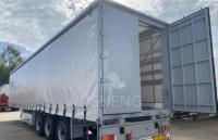 China 40ft 45ft PVC Side Curtain Semi Trailer 3 Axle White Curtain-Sider Sliding Truck Trailers for sale