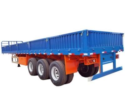 China 3 X 40L Air Tanks 3 Axle Dropside Sidewall Semi Truck Trailer for Cargo Transport for sale
