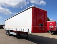 China Semi-Trailer Wosheng 2024 3 Axle Express and Logistics Curtain Side Semi Trailer Truck for sale