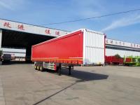 China Semi-Trailer Wosheng 2024 3 Axle Express and Logistics Curtain Side Semi Trailer Truck for sale