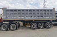 China Truck Trailer Wosheng 3 Axles Hydraulic Rear Dump Tipper Semi Truck Tipping Trailers for sale
