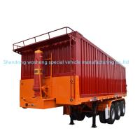 China Semi-Trailer Wosheng 3 Axles Hydraulic Rear Dump Tipper Steel Tipping Truck Trailers 9800x2500x3500mm for sale